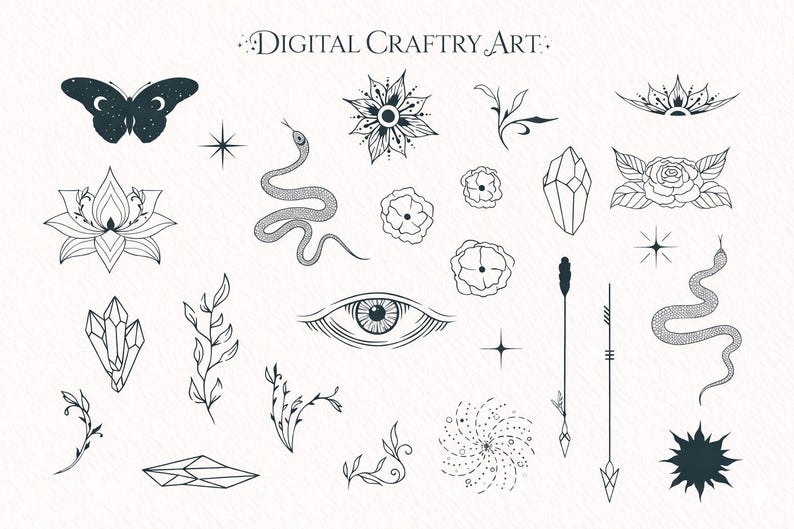 Paquete SVG de Luna Mística: 47 elementos celestiales, PNG, DXF, EPS ...