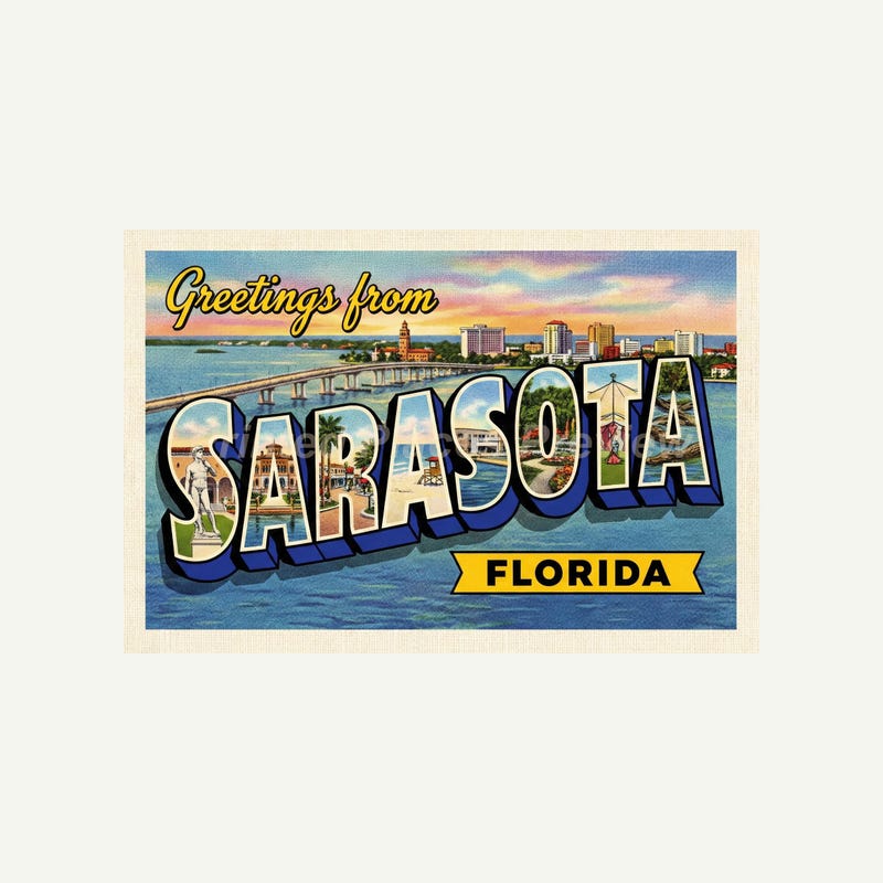 Sarasota Florida Postcards - Etsy
