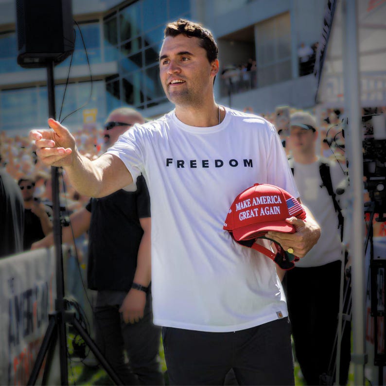 Freedom Justice for Charlie Kirk Long Sleeve T-shit | Patriot, Portrait ...