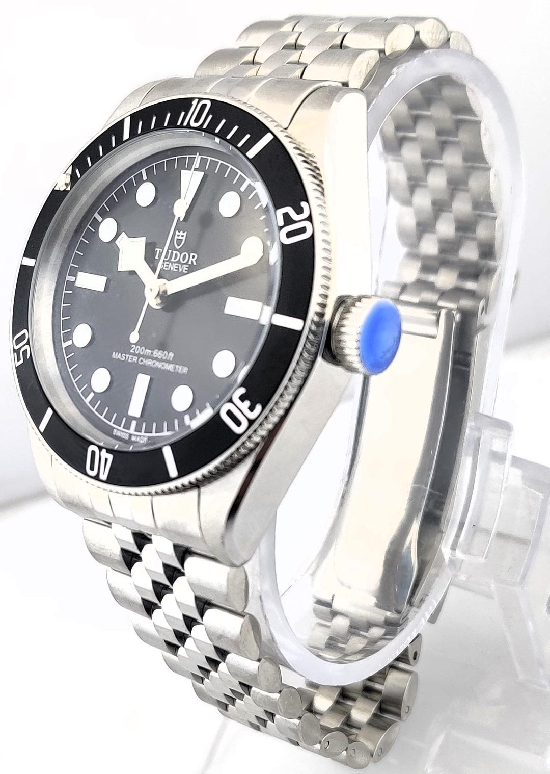 Vintage TUDOR Blue Dial Black Bezel Stainless Steel Wrist Watch - Etsy