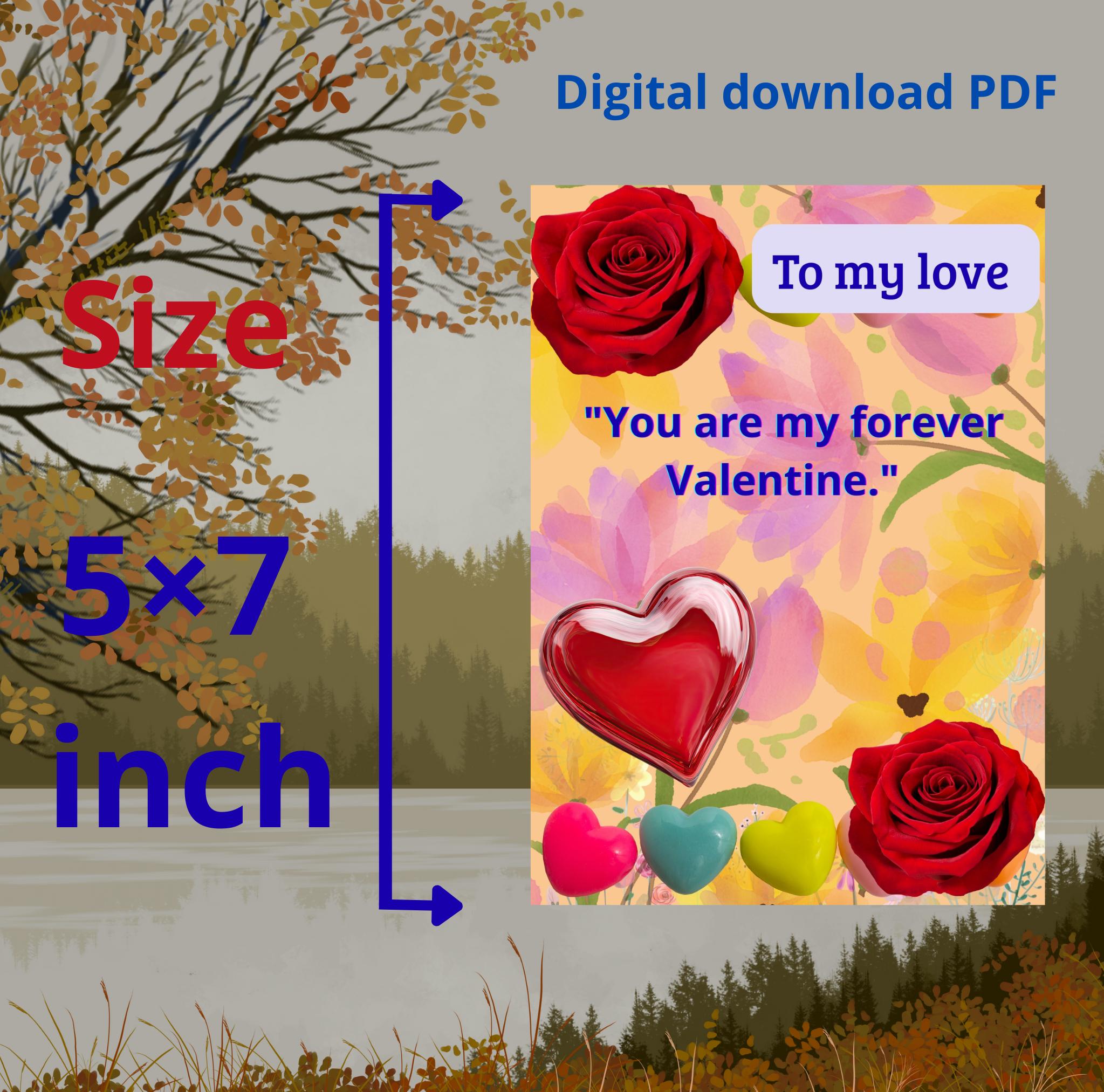 Valentine's Day Love Printable Cards.(pdf) - Etsy UK