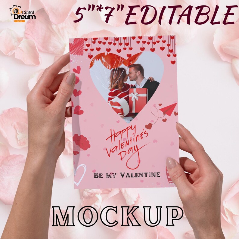 Editable Valentine Photo Card Template (digital Download, Canva Edit ...