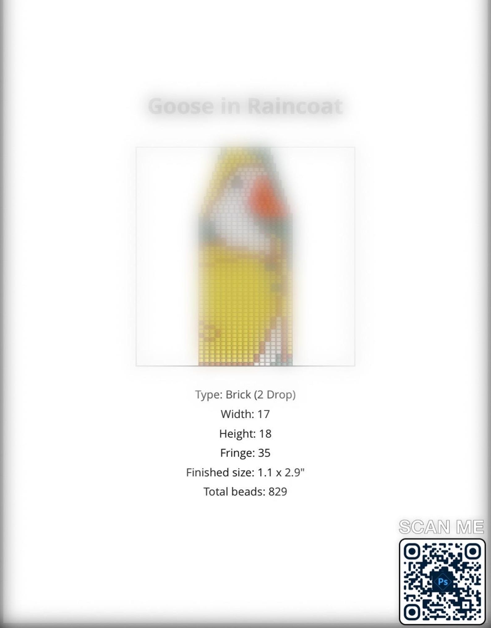 Porch Goose in Raincoat and Hat Earring Pattern - Brick Stitch With ...