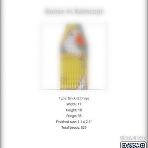 Porch Goose in Raincoat and Hat Earring Pattern - Brick Stitch With ...