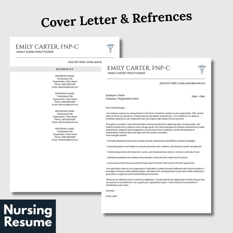 Nursing Resume Template Cover Letter Ats Friendly Np Resume