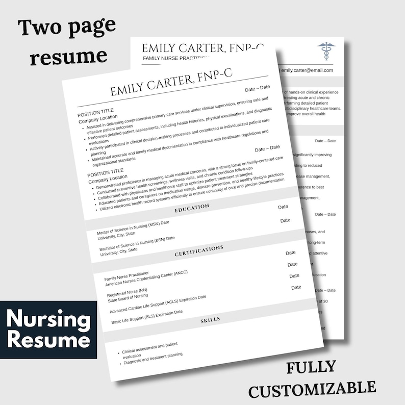 NP Resume Template With Cover Letter ATS Friendly Nurse Practitioner ...