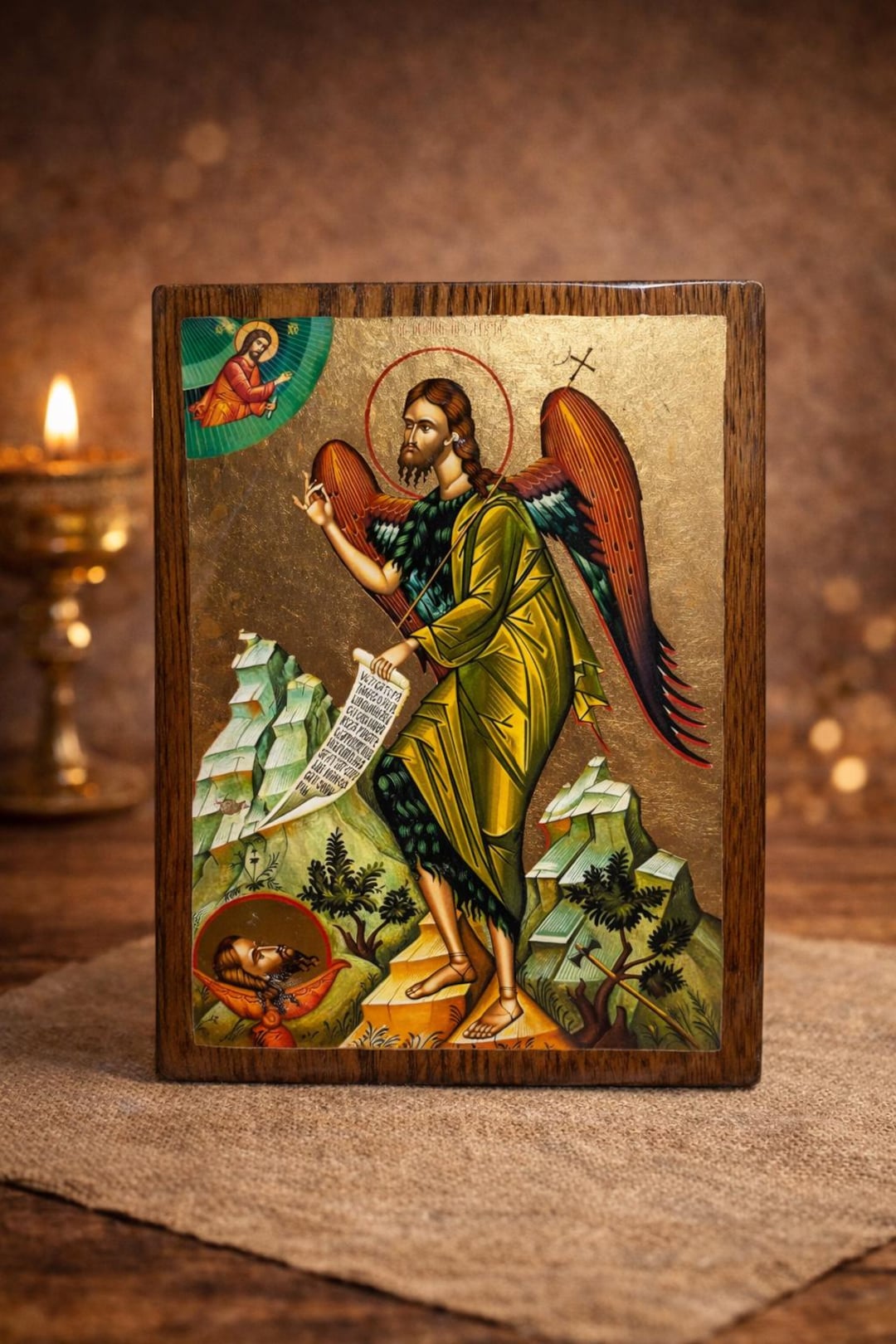 Byzantine Saint John the Baptist Icon, Christian Art on Wood - Etsy