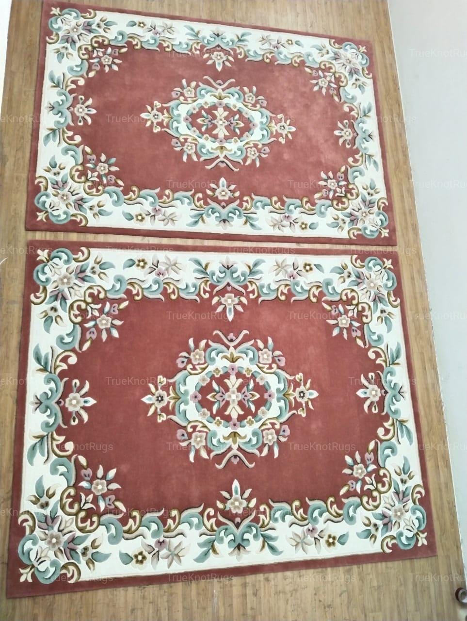 Hand Tufted Abushan Wool Rug, Floral Oriental Area Rug, Traditional ...