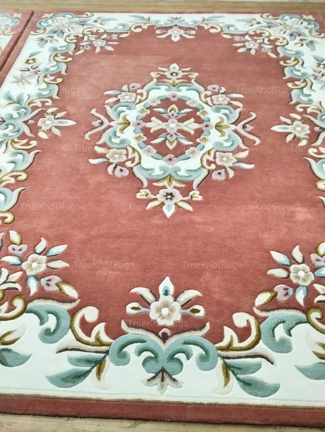 Hand Tufted Abushan Wool Rug, Floral Oriental Area Rug, Traditional ...