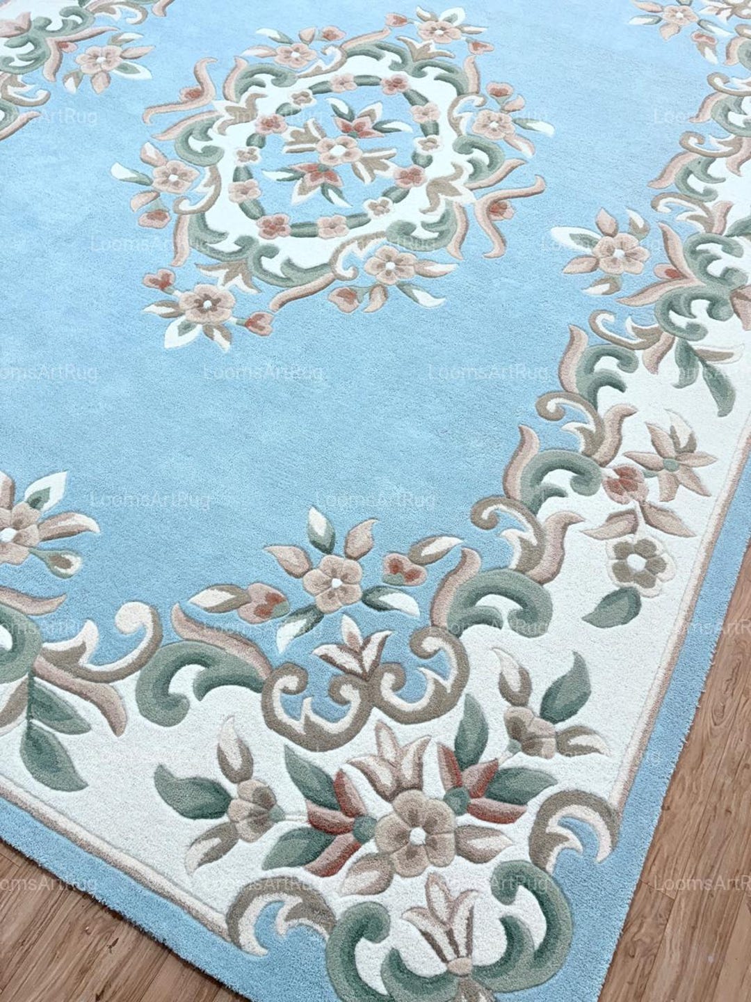 9x12 Floral Abushan Rug, Hand Tufted Carved Area Carpet, Handcrafted ...