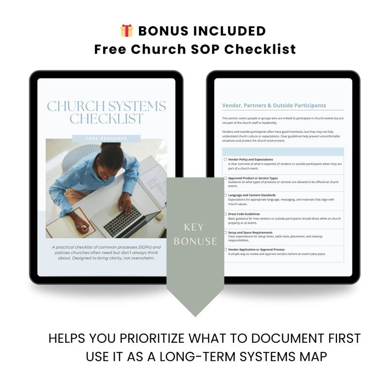The Church SOP Foundations Kit | Guide + Templates for Church ...
