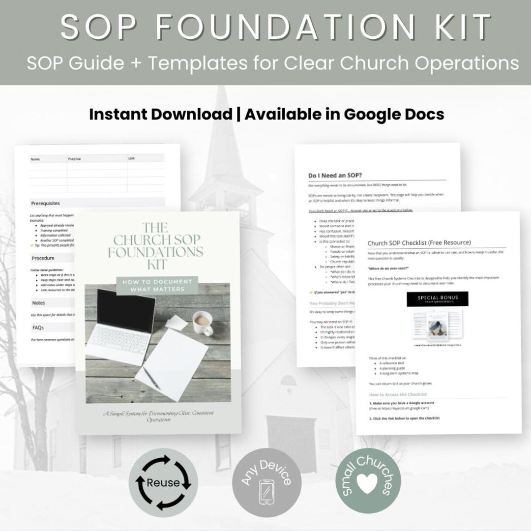 The Church SOP Foundations Kit | Guide + Templates for Church ...