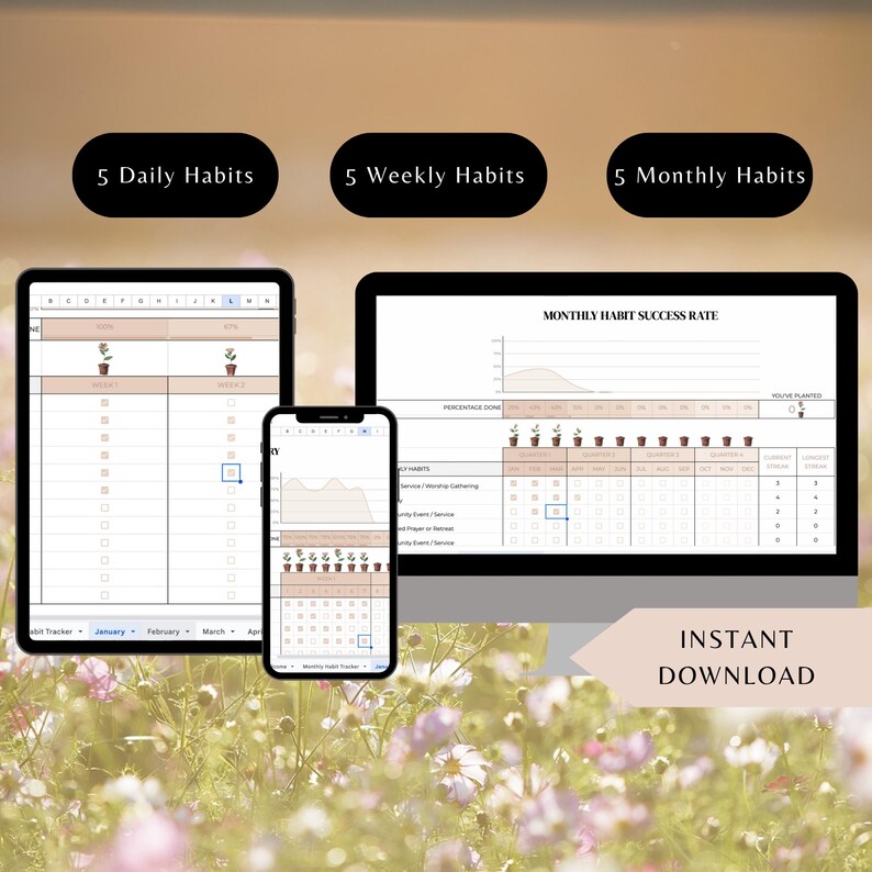 Faith Based Habit Tracker | Christian Spiritual Growth Planner | Bible ...