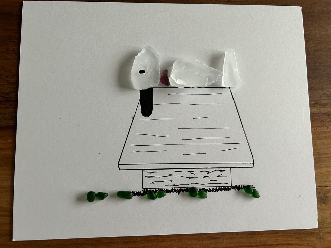 Sea Glass Snoopy Art – Shadow Box Frame (8x10) - Etsy