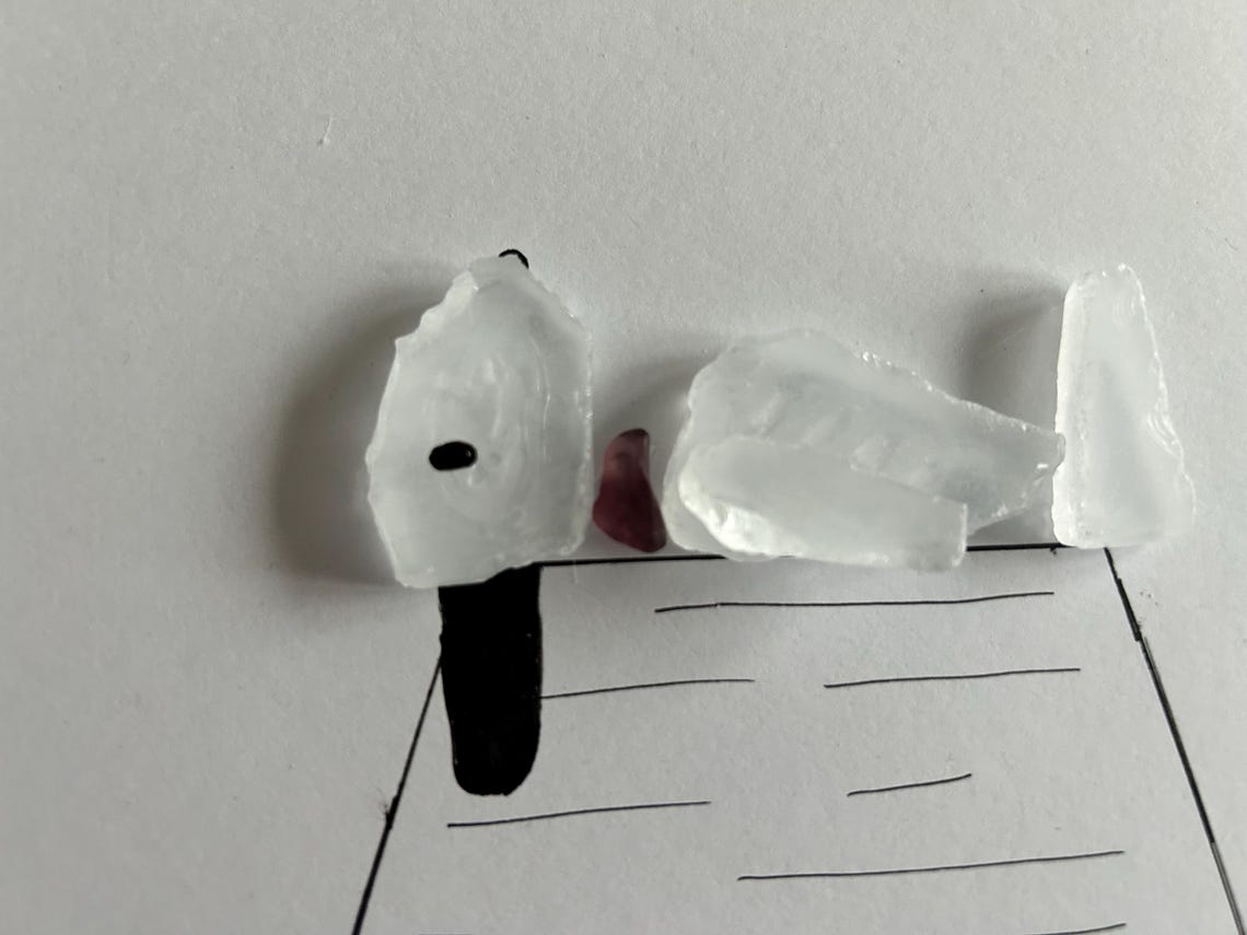 Sea Glass Snoopy Art – Shadow Box Frame (8x10) - Etsy