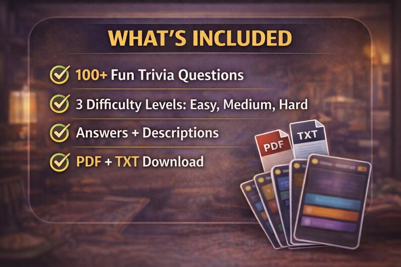 Word Definitions Trivia Pack – 120 Questions (PDF + TXT + Answer Sheet ...
