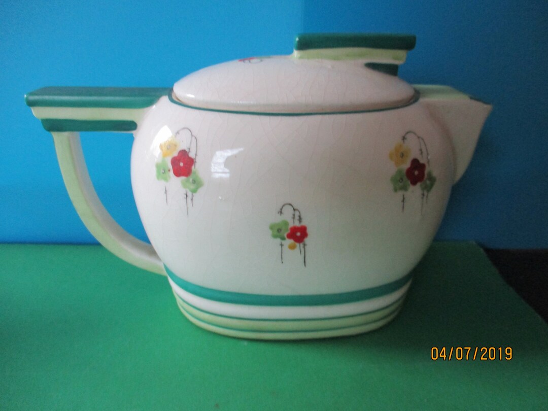 MCM Art Deco Tea Pot SIGNED Japan Floral 1920's to 1945 - Etsy