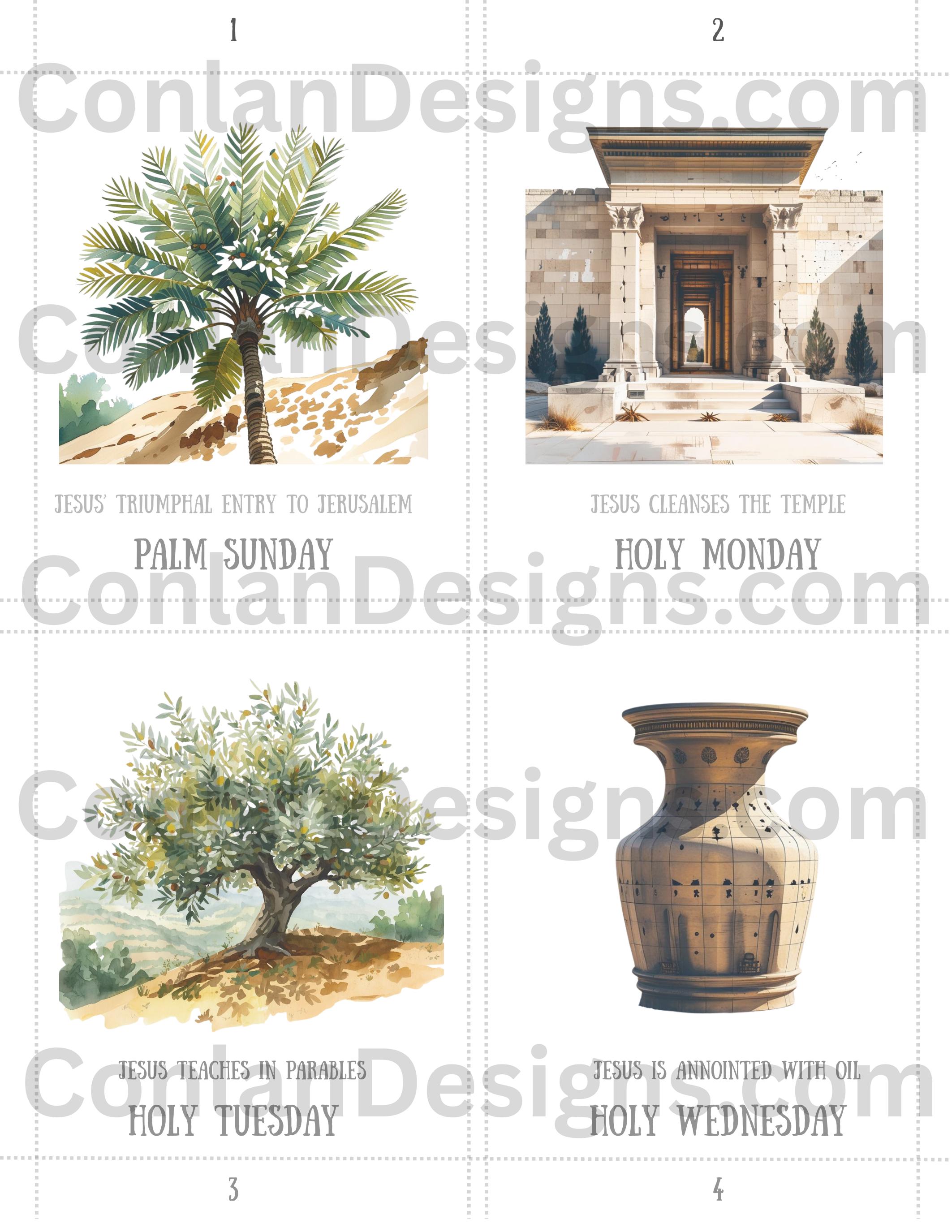 Holy Week Easter Countdown Printable | Palm Sunday to Easter Devotional ...