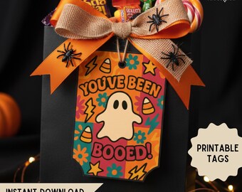 Halloween Favor Tags, Pink Boo Gift Tags, Trick or Treat Favor Tags ...