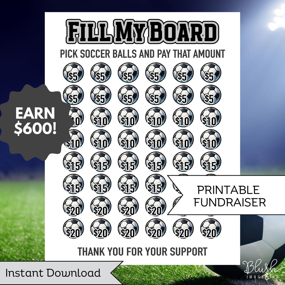 Printable Soccer Team Fundraiser Sheet Donation Tracker for Youth ...