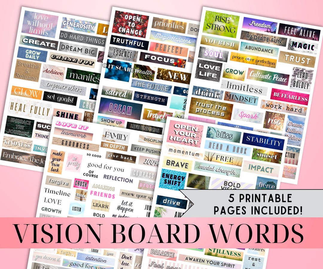 Printable Magazine Vision Board Kit Magazine Words Magazine Words for ...