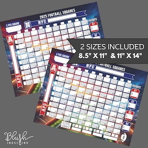 Football Squares Editable 2025 Football Squares Fundraiser Football ...