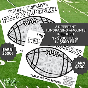 Printable Football Fundraiser Game Fill the Football Donation Chart for ...