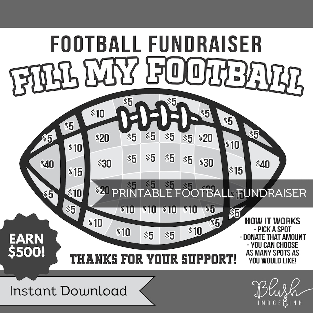 Fill My Fundraiser Football Team Fundraising Printable Donation ...