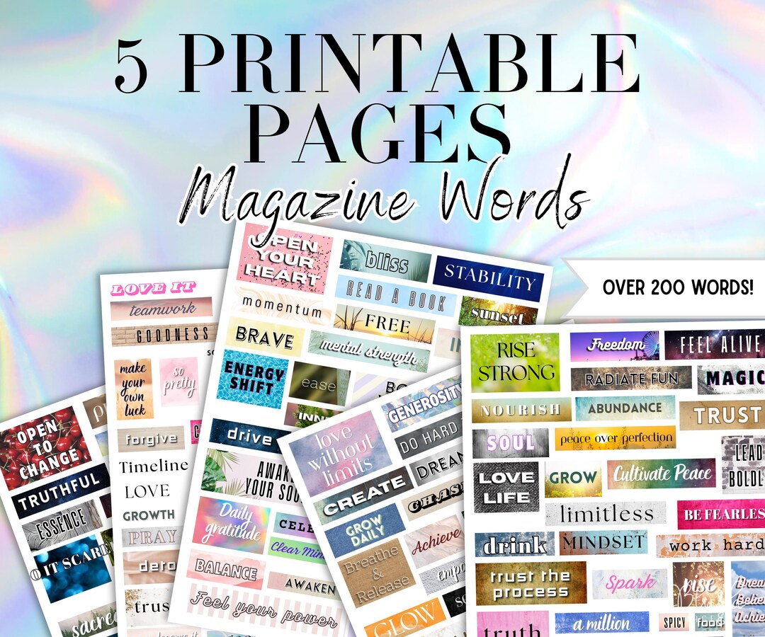 2026 Vision Board Kit Printable 200+ Magazine Cut-Out Words for ...