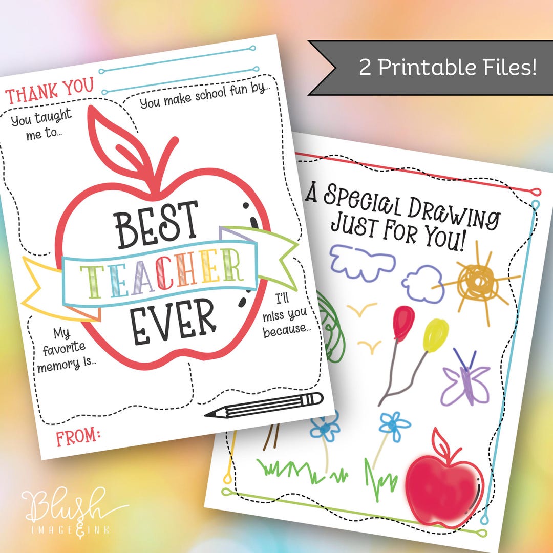 End of Year Teacher Appreciation Gift Printable Thank You Teacher ...