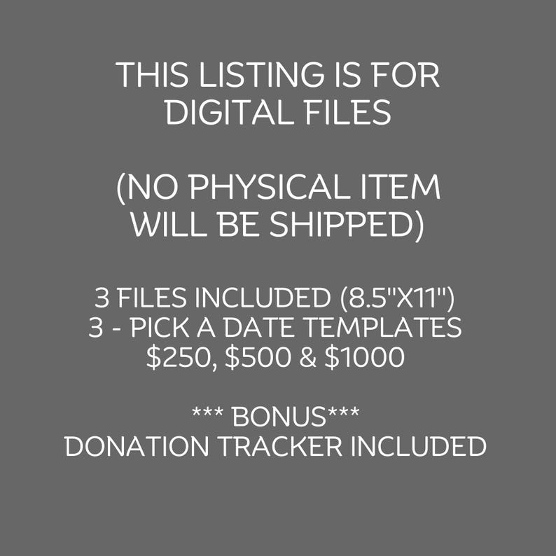 Fundraising Donation Chart Printable Fundraiser Template 500 Goal 250 ...