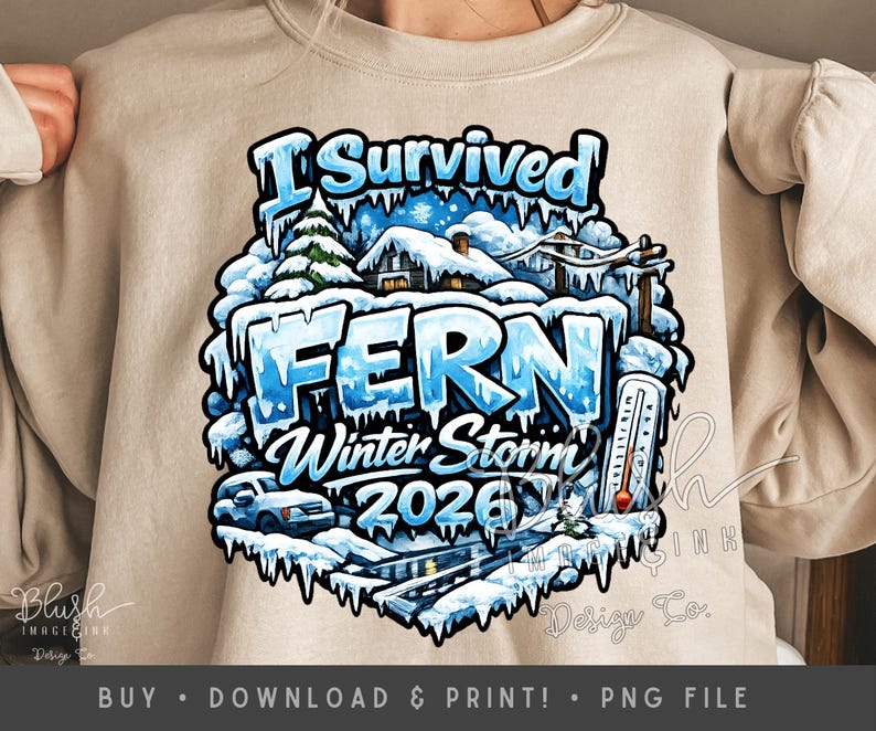 Winter Storm 2026 Fern PNG Snowstorm I Survived Digital Download ...