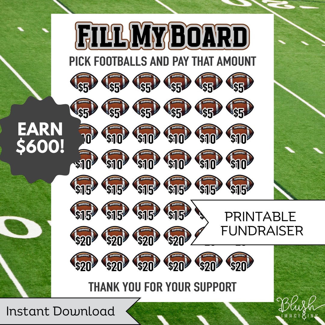 Football Fundraiser Team Fundraising Printable Team Donation Football ...