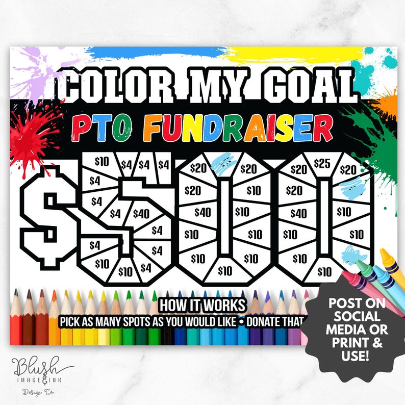 Fill My Board PTO Fundraiser Printable School Donation Tracker School ...