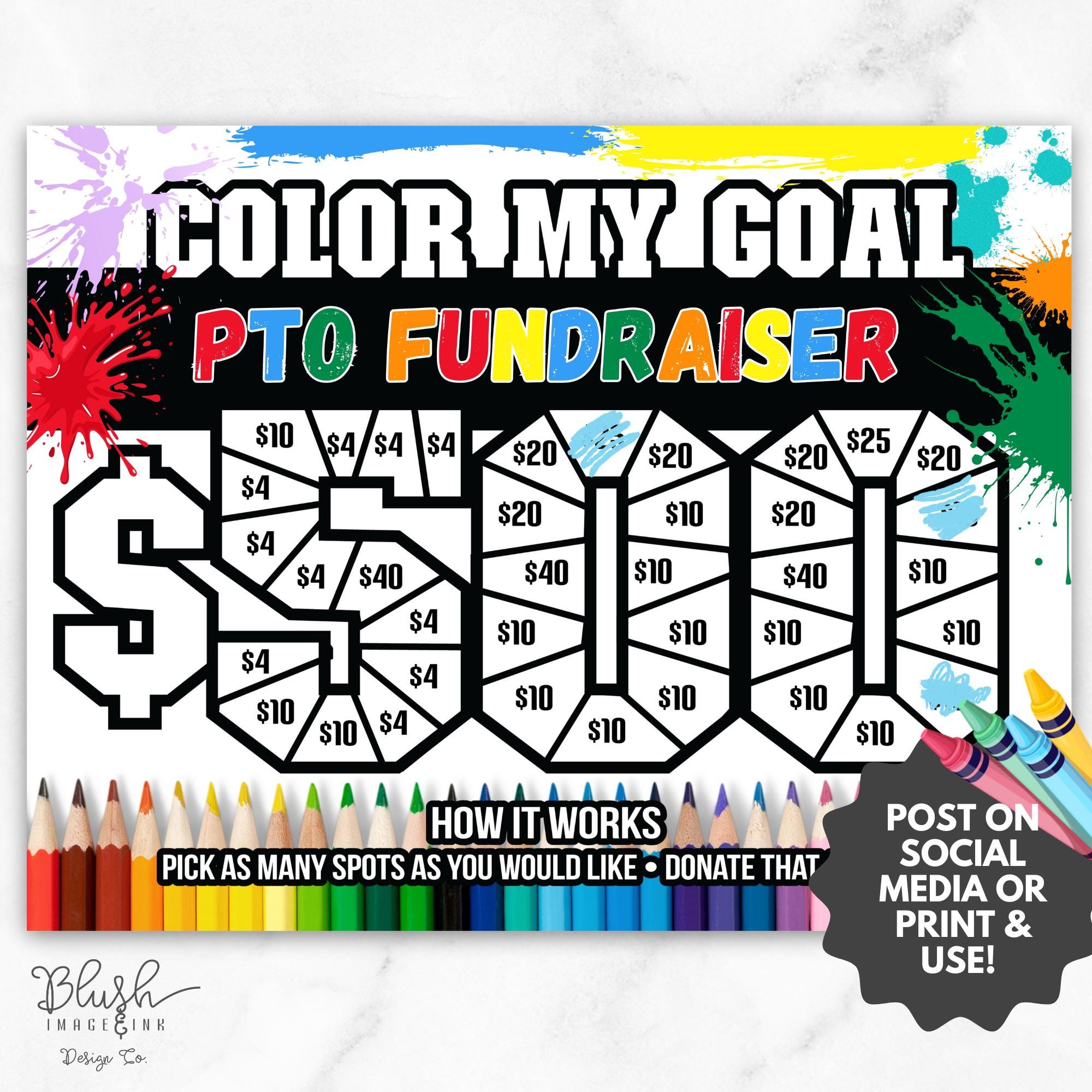 Fill My Board PTO Fundraiser Printable School Donation Tracker School ...