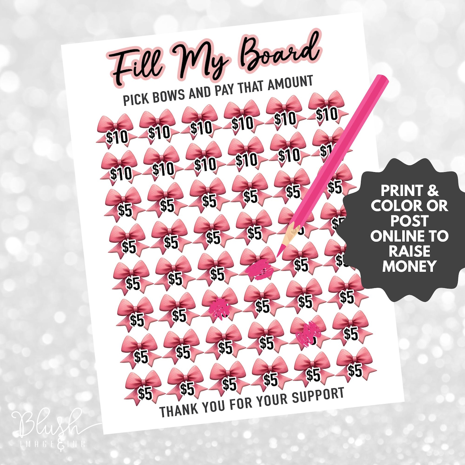 Printable Fundraising Idea Fill My Fundraiser Fill My Board Fundraiser ...