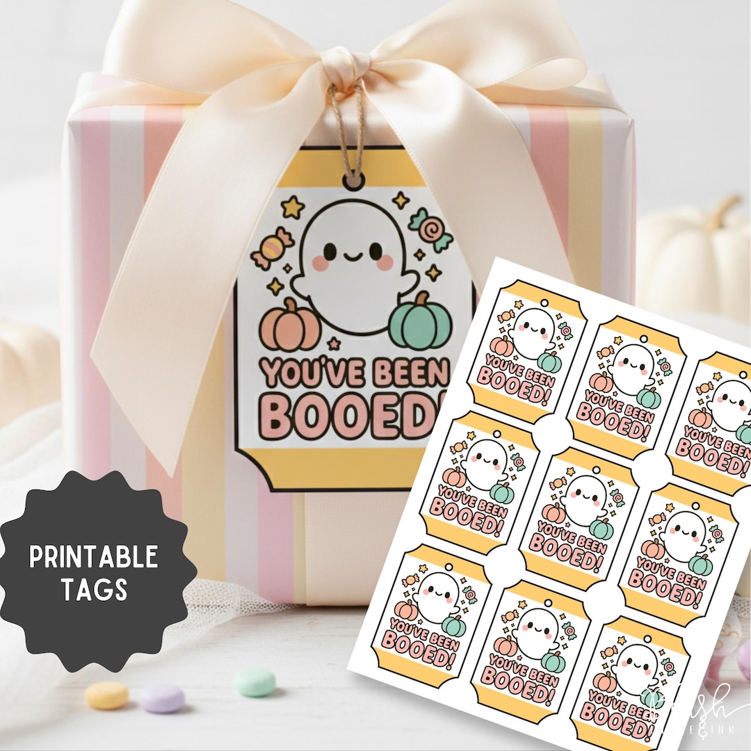 Printable “you’ve Been Booed” Tags – Cute Ghost Halloween Gift Tags ...