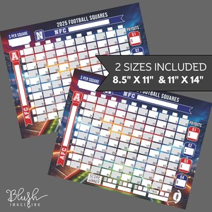 100 Football Bowl Squares Super Football Pool Bowl Football Squares ...