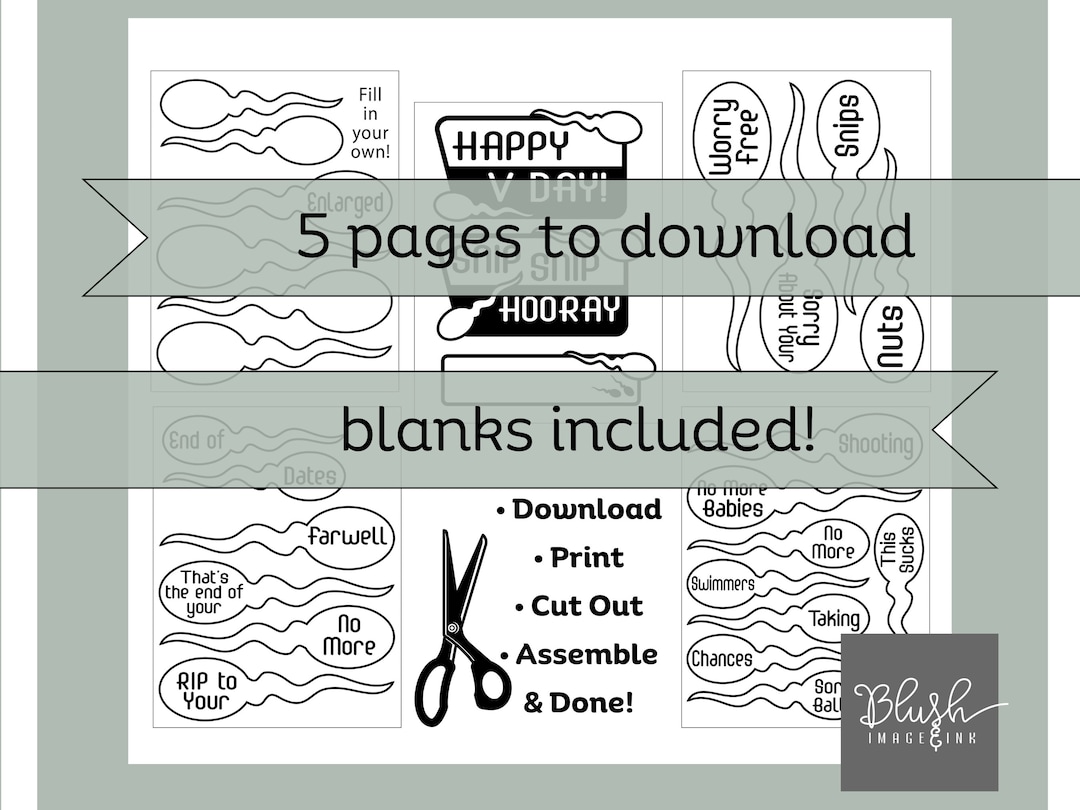 Printable Vasectomy Kit Vasectomy Card for Care Package Sperm Cut Out ...