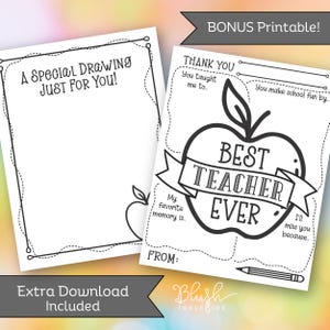 All About My Teacher Printable Teacher Appreciation Gift Kids Coloring ...