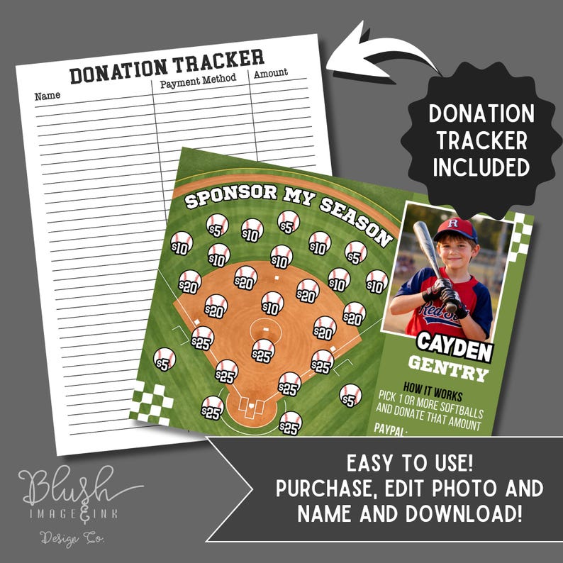 Baseball Fundraiser Editable 2026 Canva Editable Template, Canva Pick ...