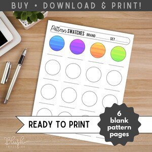 Coloring Practice Worksheets Printable Blank Color Swatch Chart Combo ...