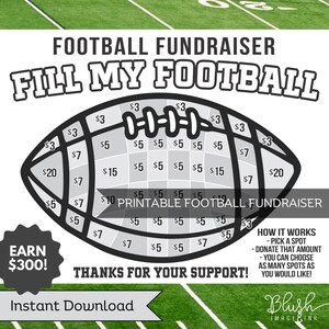 Fill My Fundraiser Football Team Fundraising Printable Donation ...