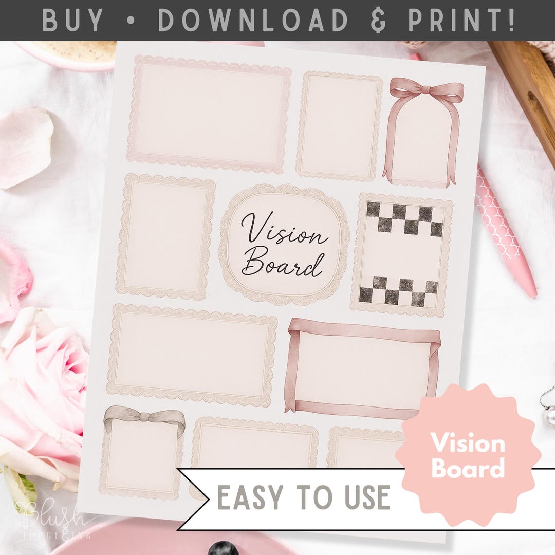 2026 Yearly Vision Board Goal Setting Vision Board Printable Journaling ...