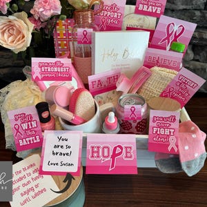 Breast Cancer Get Well Gift Box for Breast Cancer Care Package for Breast Cancer Printable ...
