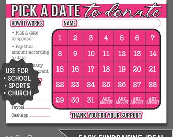 All Purpose Fundraiser Calendar, Pick A Date to Donate Fundraiser ...