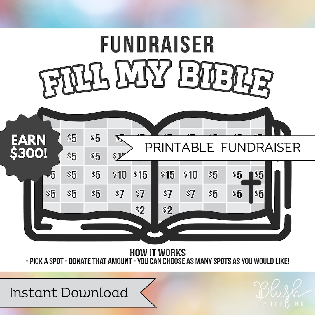 Fill My Bible Church Camp Fundraiser Form Sponsor a Mission Trip Pick a ...
