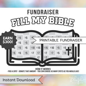 Fill My Bible Church Camp Fundraiser Form Sponsor a Mission Trip Pick a ...