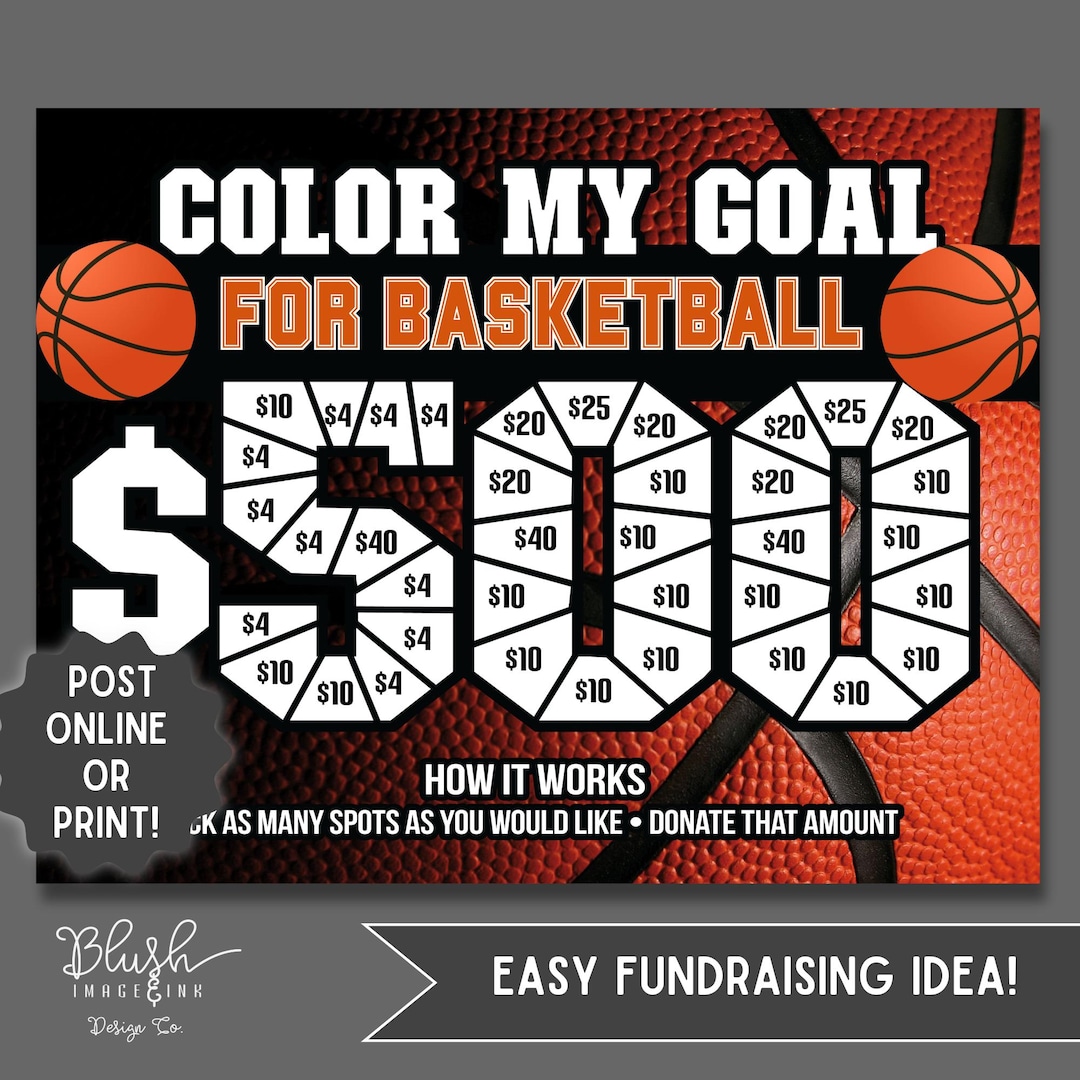 Basketball Fundraising Donation Basketball Fill My Fundraiser Template ...