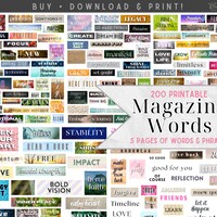 Magazine Words Printable, Vision Board Kit, 300+ Magazine Words, Words ...